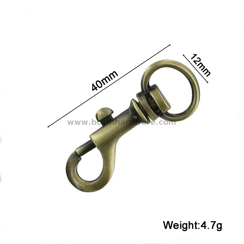 Oval-ring Brush Antique Brass Handbag Snap Hook - Buy Brass snap hook ...